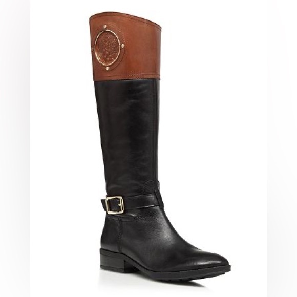 Vince Camuto | Shoes | Vince Camuto Logo Twotone Riding Boots | Poshmark